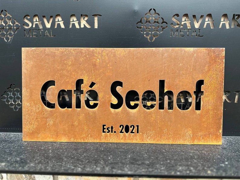 Custom COR-TEN Steel House Sign Corten weathering - Etsy