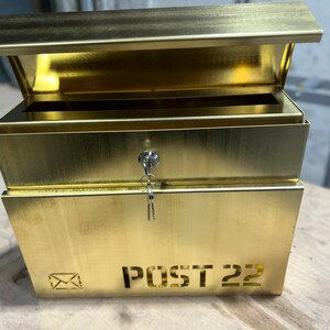 PURE BRASS Personalized Letter Box | Modern Wall Mount Brass Mailbox ...