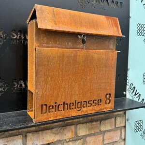 Bespoke Custom-built Wall Mount Cor-ten Steel Mailbox | Modern ...