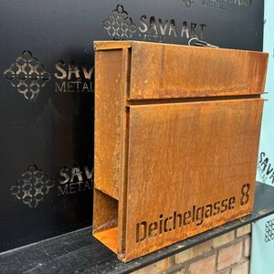 Bespoke Custom-built Wall Mount Cor-ten Steel Mailbox | Modern ...