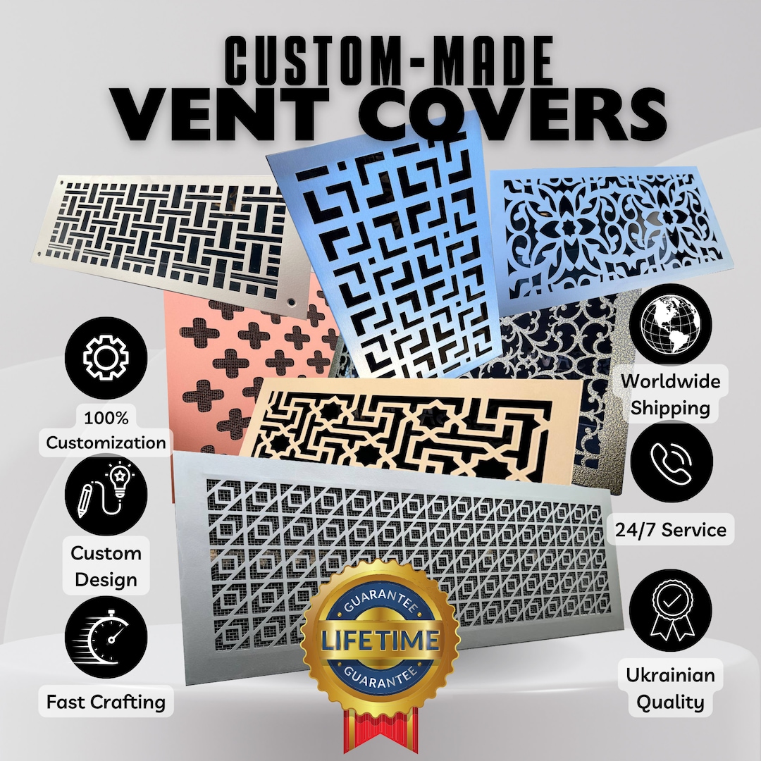 Personalized FLAT Air Vent Grilles | Handcrafted Air Vent Covers ...