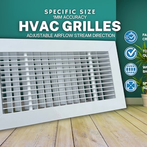 Custom Size HVAC Grilles, HVAC/R Systems, Two-row Grille, 0 Degrees ...
