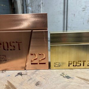 PURE COPPER Personalized Letter Box | Modern Wall Mount Copper Mailbox ...