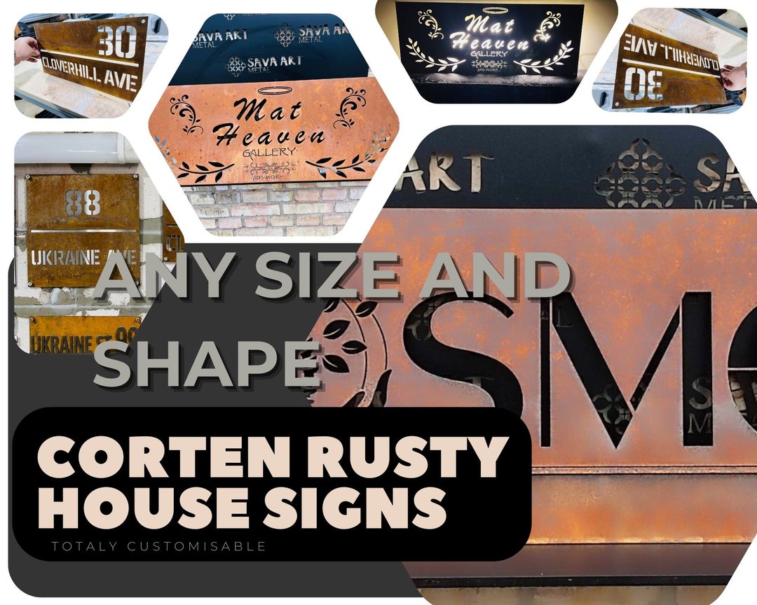 Custom COR-TEN Steel House Sign, Corten "weathering Steel" House Sign ...
