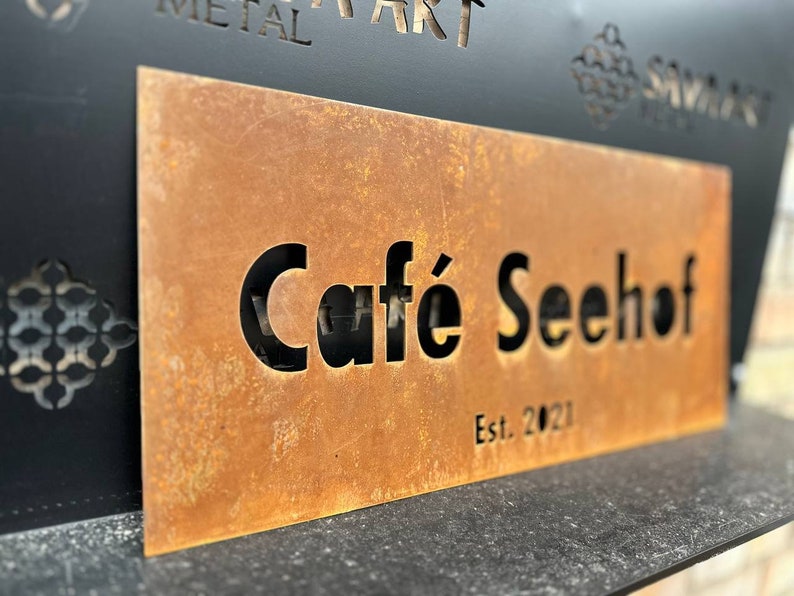 Custom COR-TEN Steel House Sign Corten weathering - Etsy