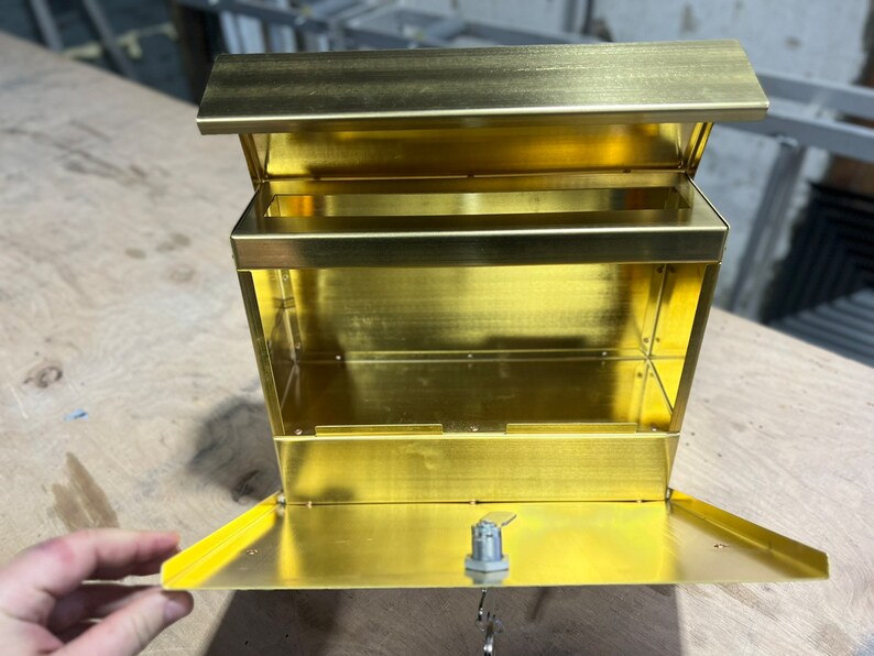 PURE BRASS Personalized Letter Box Modern Wall Mount Brass - Etsy