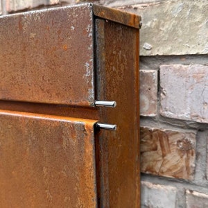 Custom Wall Mount Cor-ten Steel Mailbox | Modern Personalizable Corten ...