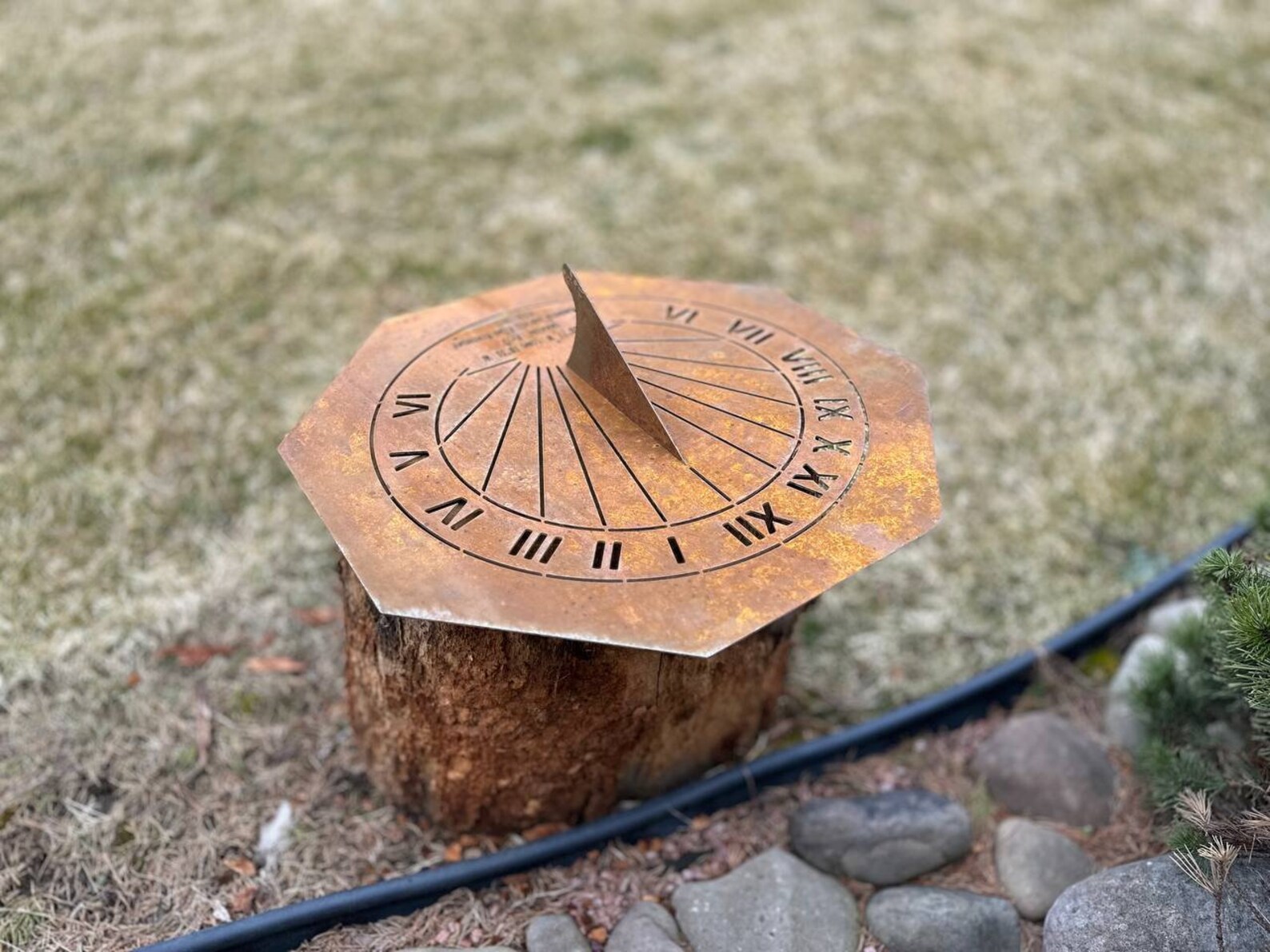 Corten Steel Custom Engraved Metal Sundial Personalised - Etsy