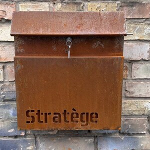 Custom Wall Mount Cor-ten Steel Mailbox | Modern Personalizable Corten ...