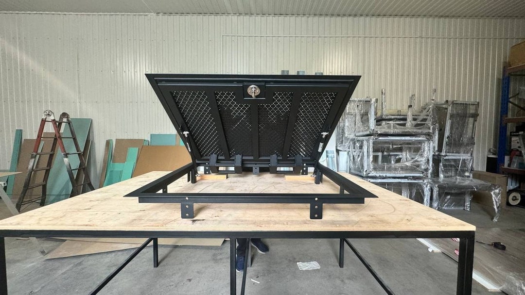 Bespoke Ventilated Steel Floor Hatch With Custom Lasercut Pattern ...