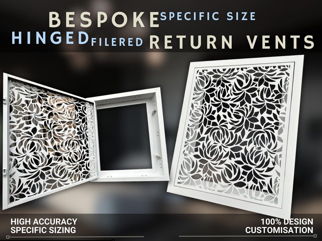 Custom SIZE and DESIGN Metal Air Return Vent Covers With Hinges and ...