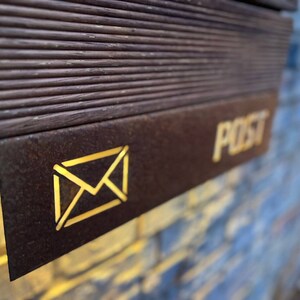 Corten / Weathering Steel + Merbau Wood Wall Mount Personalized LED ...