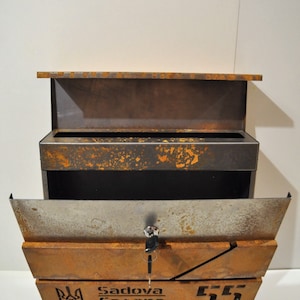 Custom Wall Mount Cor-ten Steel Mailbox | Modern Personalizable Corten ...