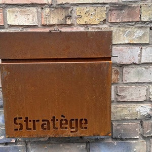 Custom Wall Mount Cor-ten Steel Mailbox | Modern Personalizable Corten ...