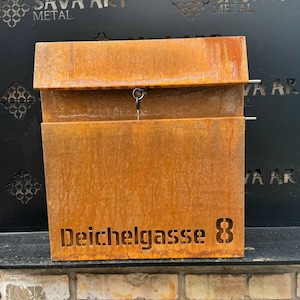 Bespoke Custom-built Wall Mount Cor-ten Steel Mailbox | Modern ...