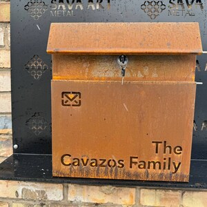 Custom Wall Mount Cor-ten Steel Mailbox | Modern Personalizable Corten ...