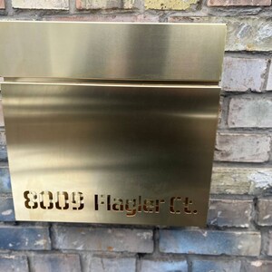 PURE BRASS Personalized Mailbox | Modern Wall Mount 100% Brass Letter ...