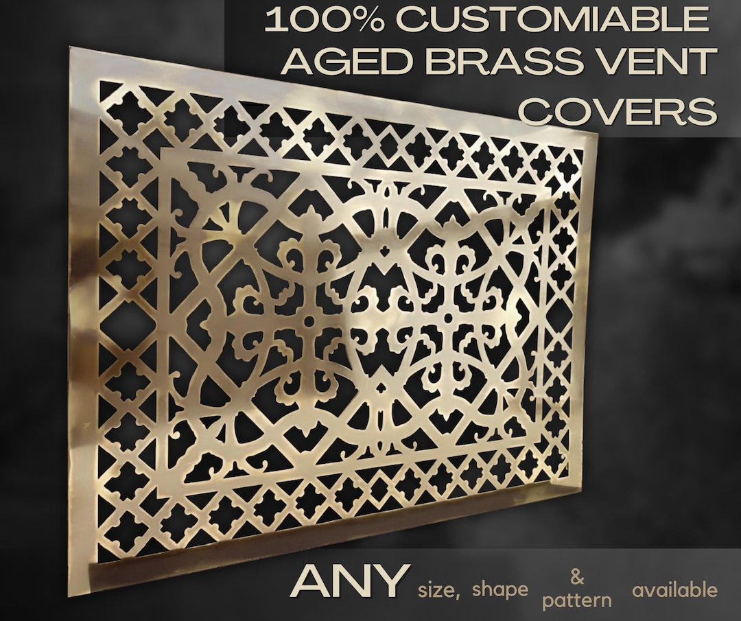 ANY SIZE and DESIGN Aged Brass Vent Covers \ Grilles \ Screens \ Grates ...