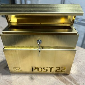 PURE BRASS Personalized Letter Box | Modern Wall Mount Brass Mailbox ...