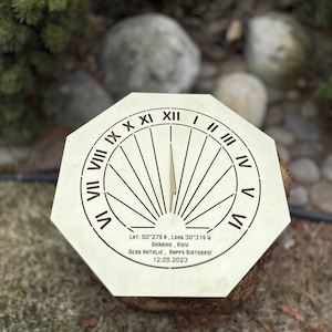Custom Engraved Metal Sundial | Personalised Anniversary Gift | Steel ...