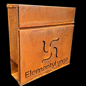 Custom Wall Mount Cor-ten Steel Mailbox | Modern Personalizable Corten ...