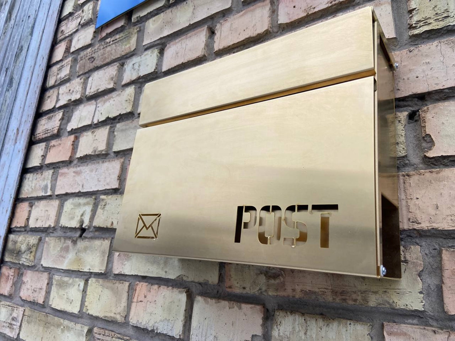 PURE BRASS Personalized Letter Box | Modern Wall Mount Brass Mailbox ...