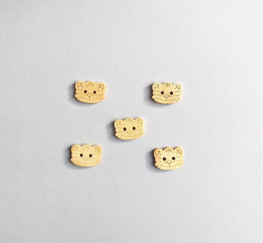 Wooden Buttons Cats Set of 5 2cm 20mm Knitting Accessories Finishing ...