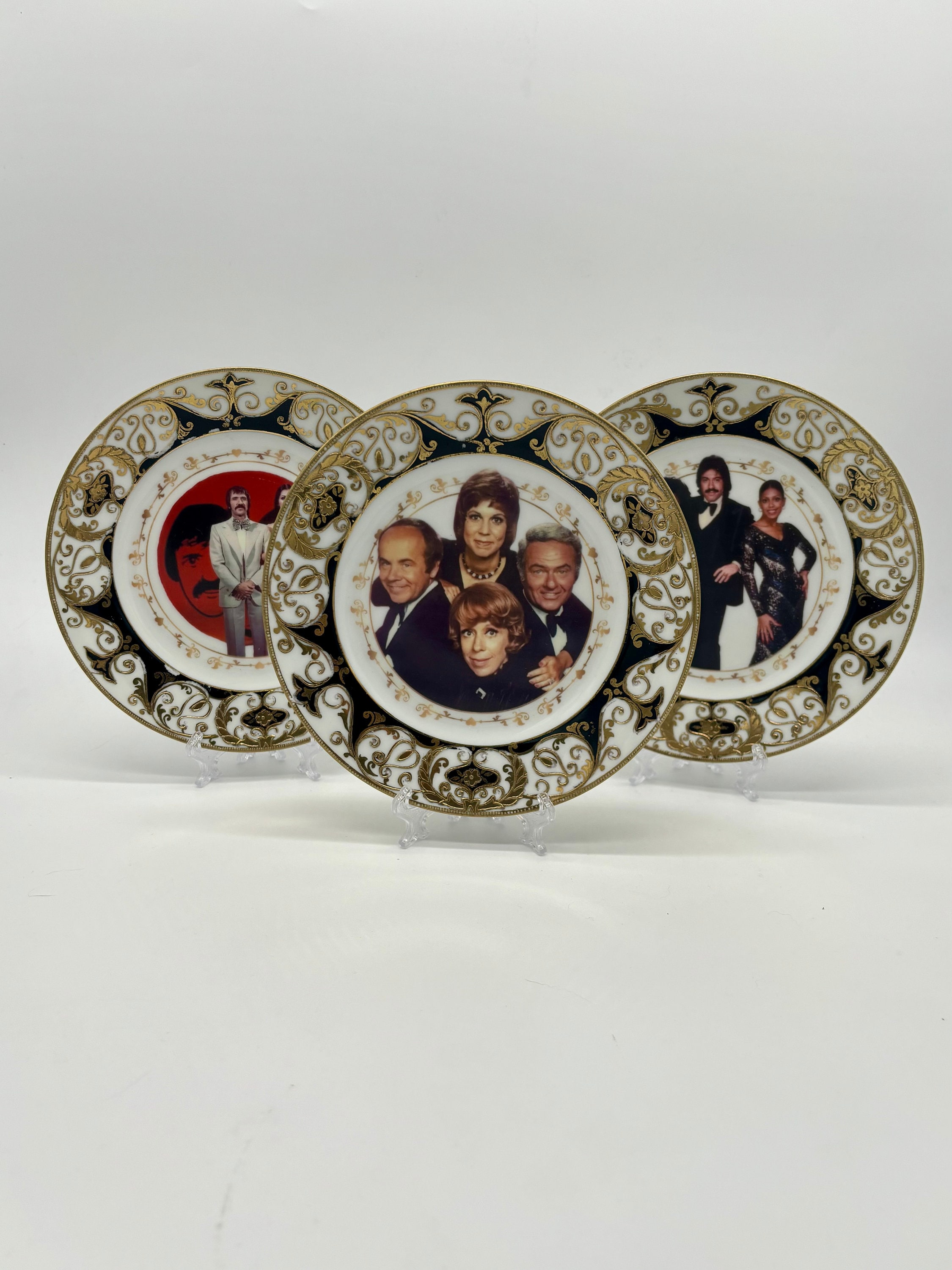 70s Variety Shows Set of Repurposed Vintage Plates - Etsy