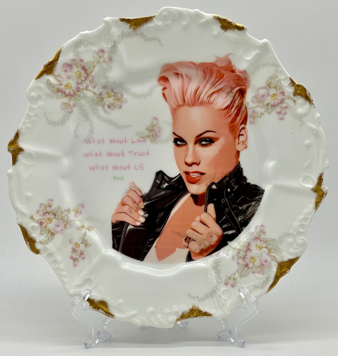 Pink Repurposed Vintage Plate - Etsy