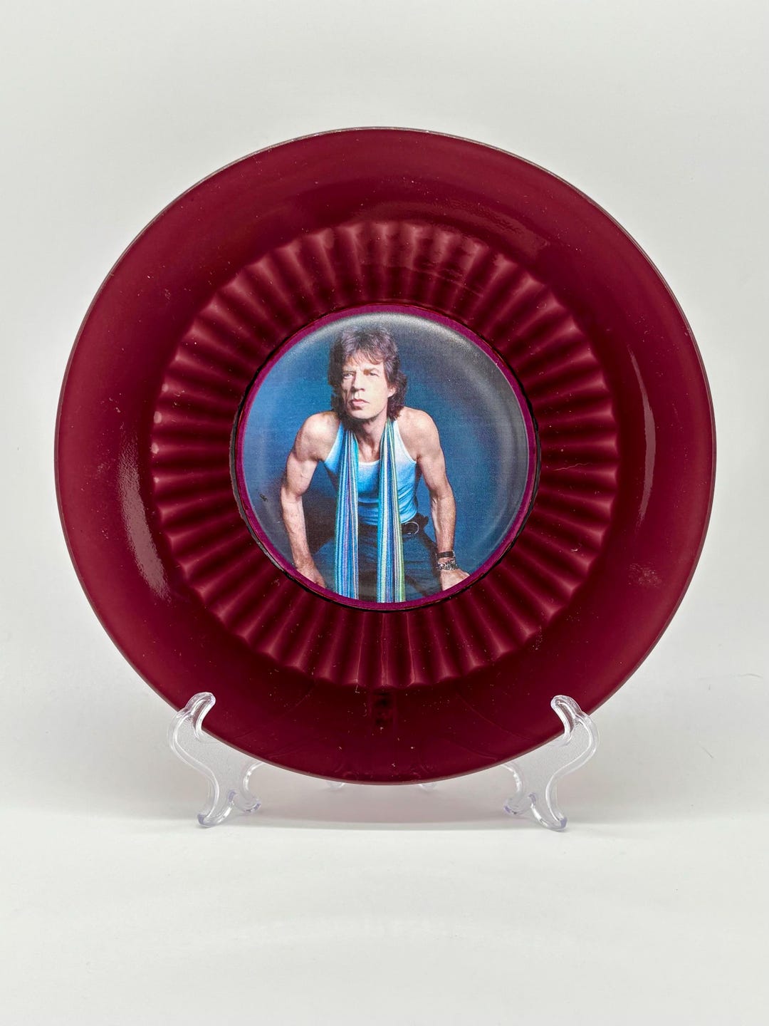 Mick Jagger Repurposed Vintage Glass Plate - Etsy