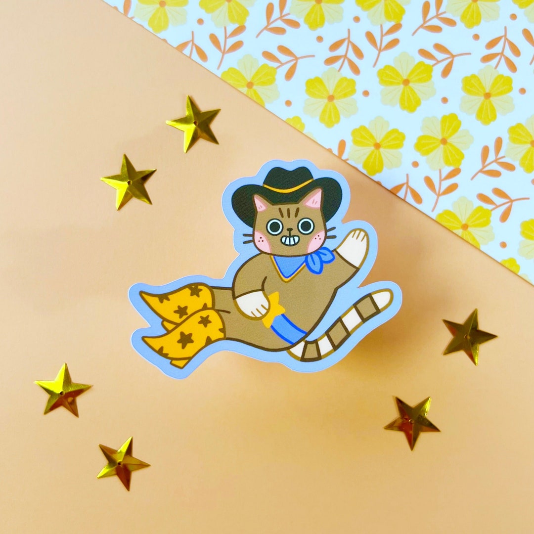 Yeehaw Cat Sticker - Etsy
