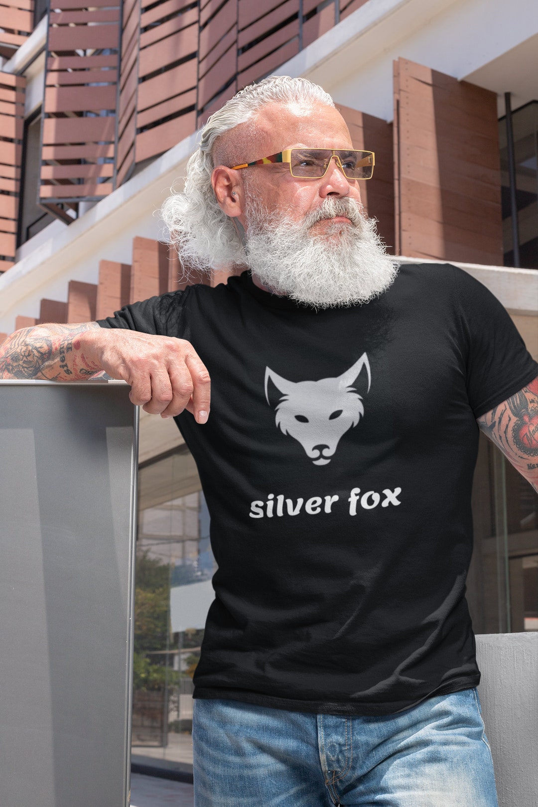 Silver Fox Father Tshirt, Grandfather Tshirt, Silver Fox Tshirt, Baby ...