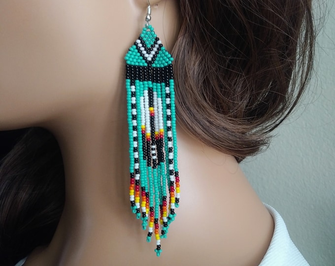 Indigenous Bead Earrings Native Bead Earring Beaded - Etsy
