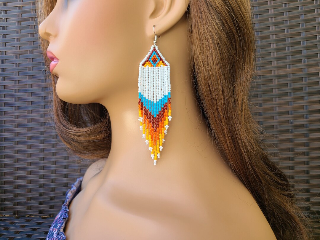 Indigenous Bead Earrings Native Bead Earring Beaded Etsy