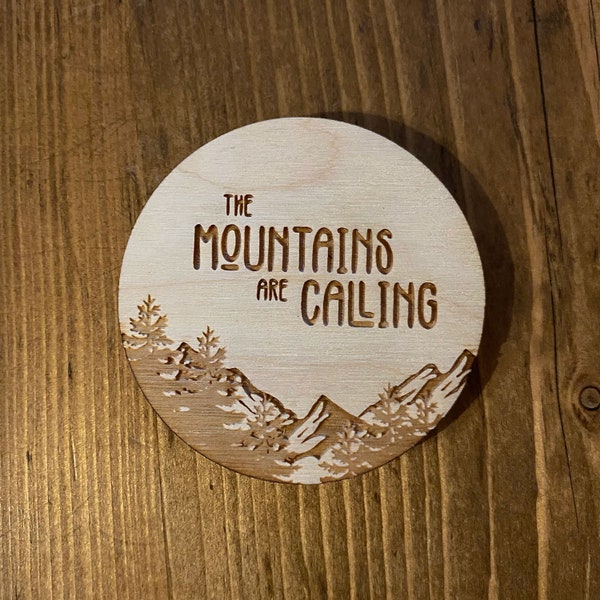 Wooden Mountain Sticker - Etsy