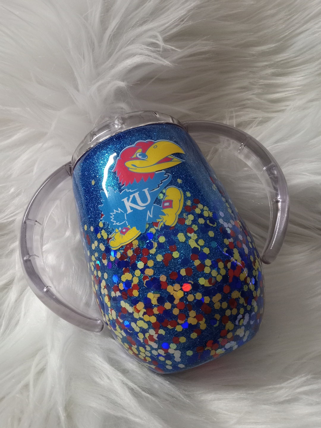 Custom Blue KU Jayhawk Child's Sippy Cup, Personalized Kansas Jayhawks ...