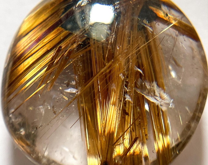 Copper Gold Star Rutile Quartz Golden Rutile Quartz Crystal Cabochon ...
