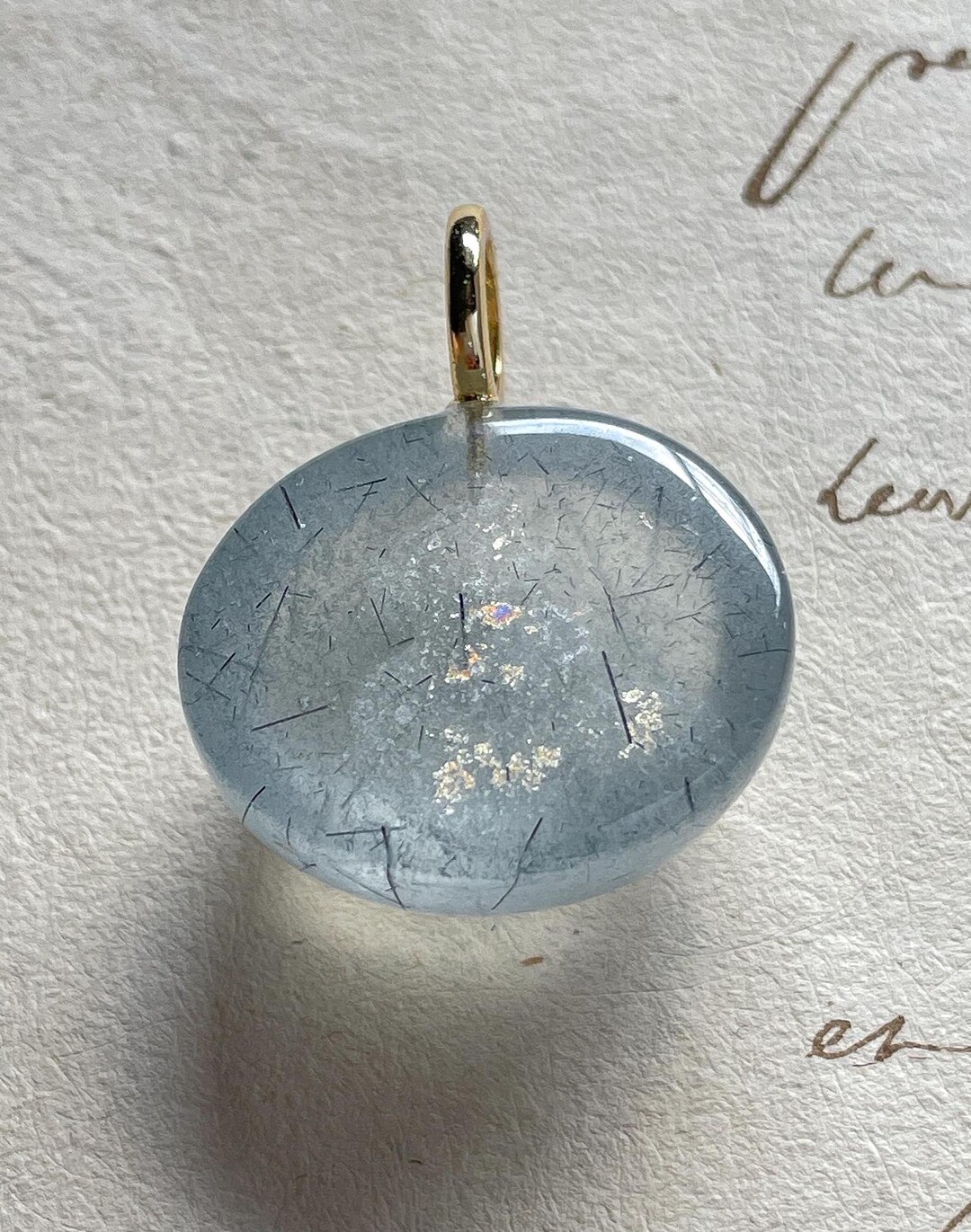 Magnesio-riebeckite Inclusions Quartz Pendant Rare Find Crystal ...