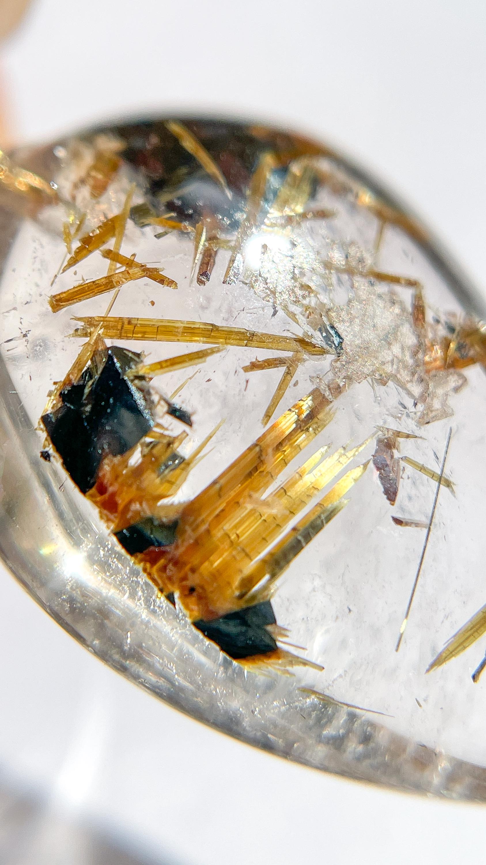 Rare Find Gold Rutilated Quartz Pendant Golden Rutile Quartz Pendant ...