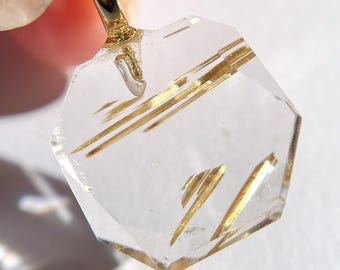 Star Gold Rutilated Quartz Pendant Golden Rutile Quartz Crystal ...