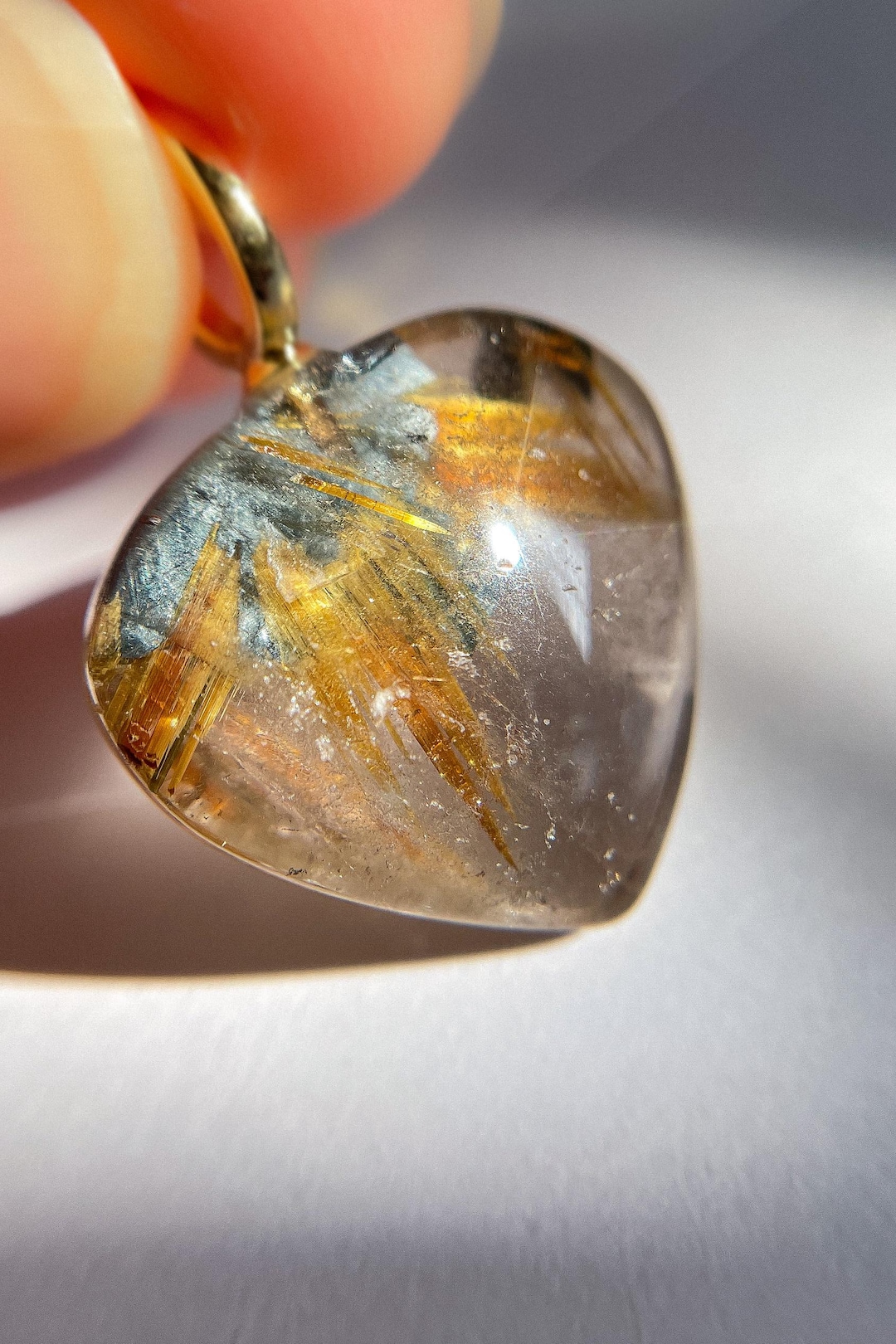 Star Gold Rutilated Quartz Pendant Golden Rutile Quartz Crystal ...