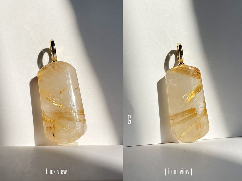 Gold Rutilated Quartz Pendant Golden Rutile Quartz Pendant - Etsy