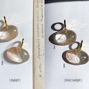 Pink Rutile Quartz Pendant Rutile Necklace Rutilated Quartz Oval ...