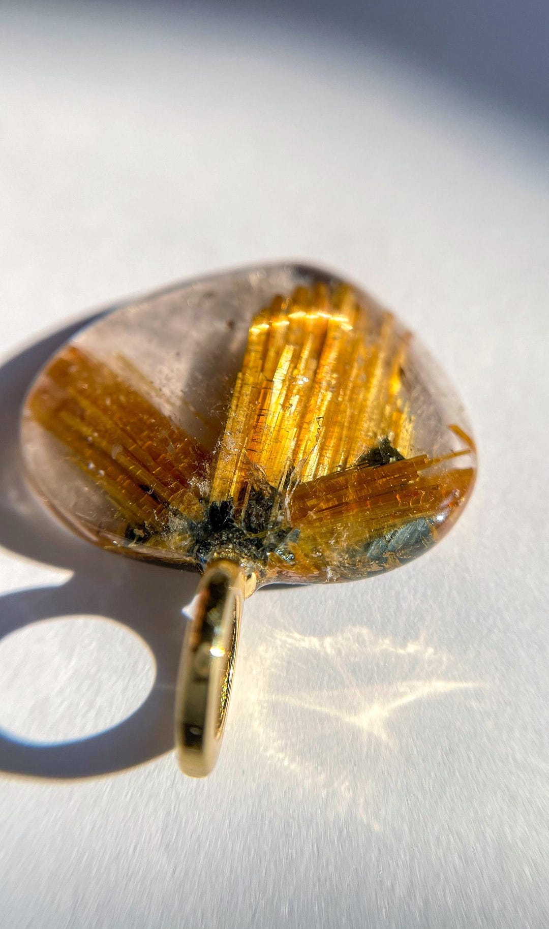 Star Gold Rutilated Quartz Pendant Golden Rutile Quartz Crystal ...