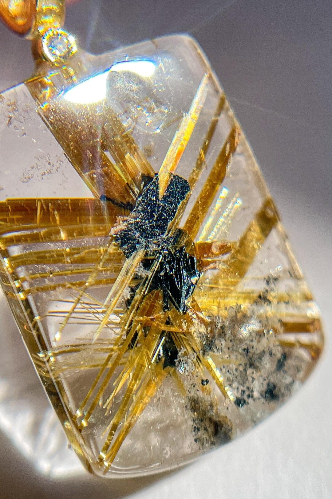 Rare Find Star Gold Rutile Quartz Pendant Golden Rutile Quartz Pendant ...