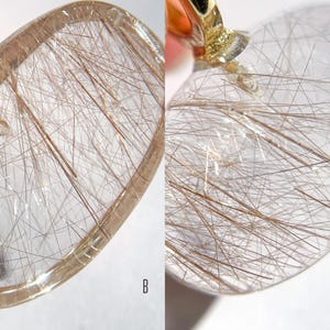 Pink Rutile Quartz Pendant Rutile Necklace Rutilated Quartz Oval ...