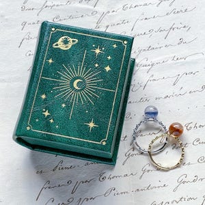 Emerald Green Celestial Ring Box Wedding Ring Box Keepsake Jewelry ...