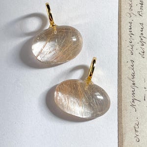 Pink Rutile Quartz Pendant Rutile Necklace Rutilated Quartz Oval ...