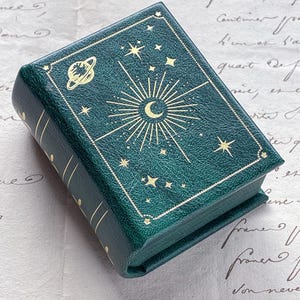 Emerald Green Celestial Ring Box Wedding Ring Box Keepsake Jewelry ...