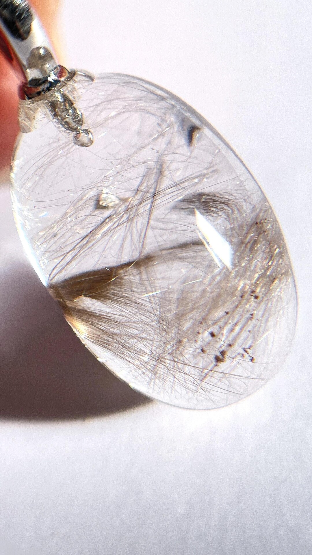 Brookite Inclusions Quartz Pendant Rare Find Inclusion Quartz Silver ...